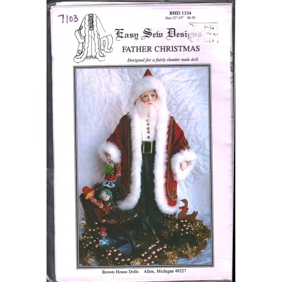 Brown House Dolls | Office | Brown House Dolls Father Christmas Sewing ...